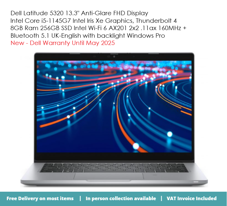 Dell Latitude 5320 13.3″ Ci5-1145G7 Vpro 8GB 256GB Windows Pro ...