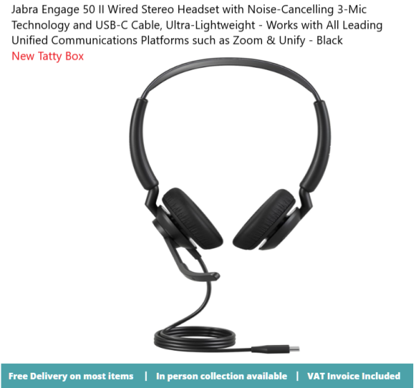 JABRA ENGAGE 50 II STEREO USB-C UC 5099-610-299 | Silicon Alley