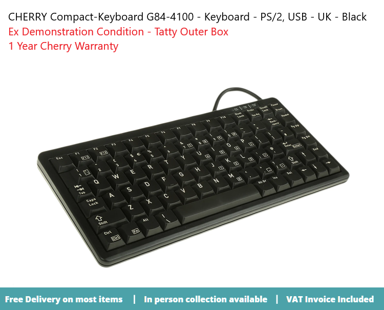 CHERRY Compact-Keyboard G84-4100 – keyboard – UK – black | Silicon Alley