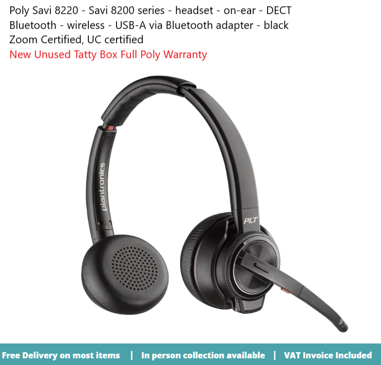 Poly Savi 8220 Headset – USB Type A 8D3F2AA#ABB | Silicon Alley